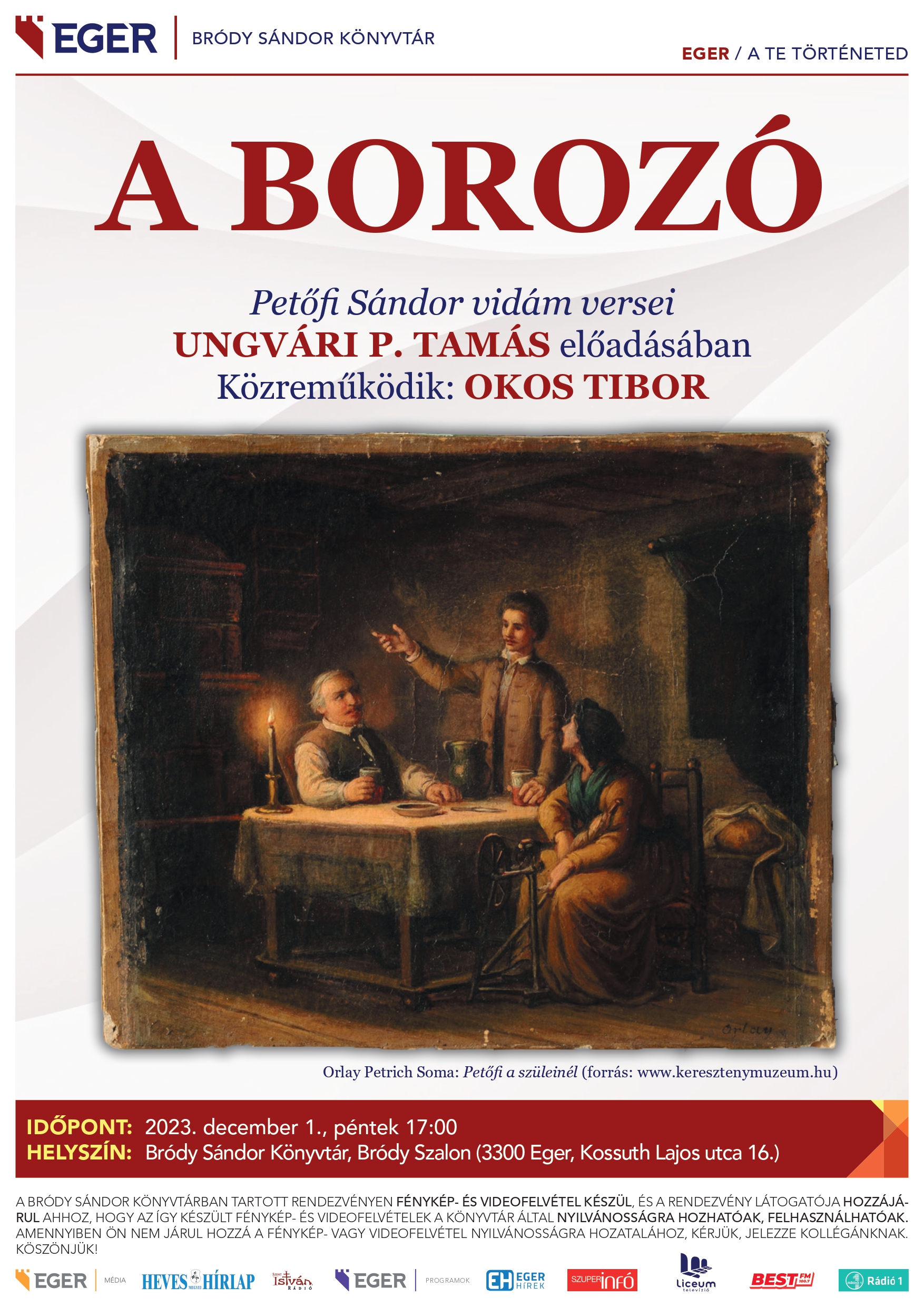 Irodalmi est a Bródy Sándor Könyvtárban